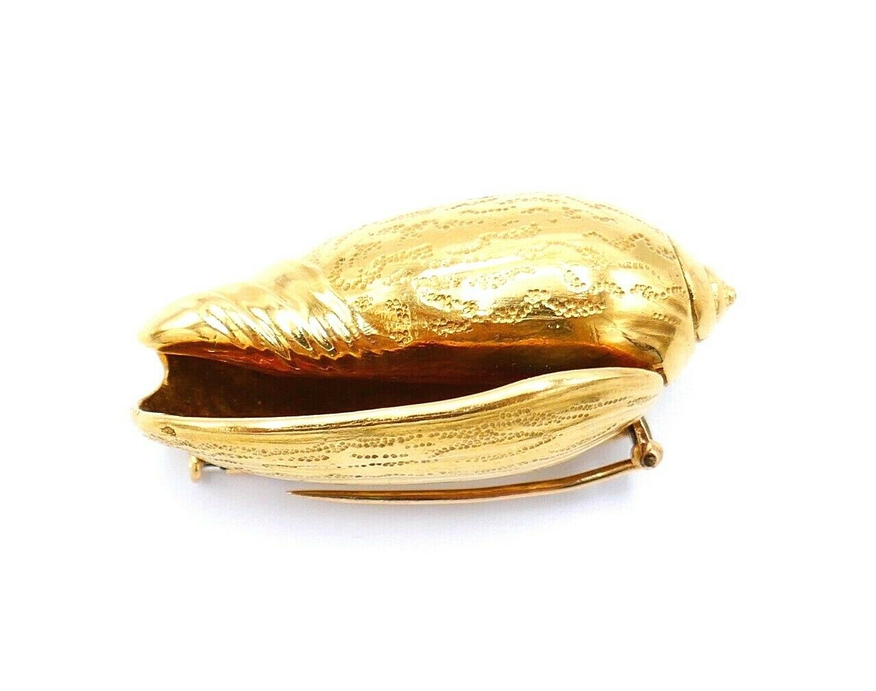 Herm s Vintage 18k Yellow Gold Snail Shell Pin Brooch – Nadine Krakov ...