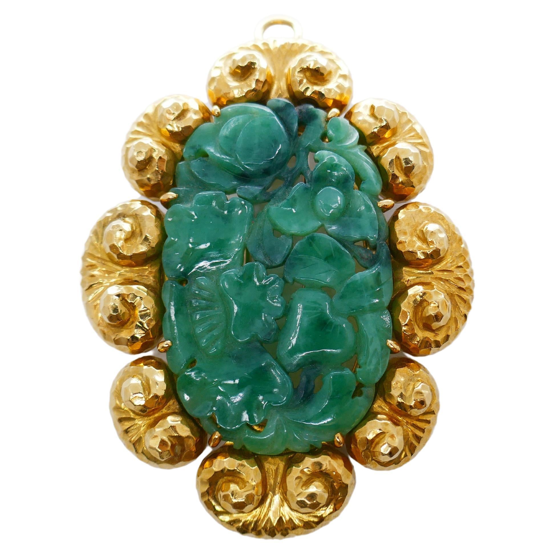 David Webb Jade Gold Pendant – Nadine Krakov Collection